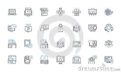 Machine Intelligence Line Icons Collection Automation Robotics Algorithms Neural Nerks Deep