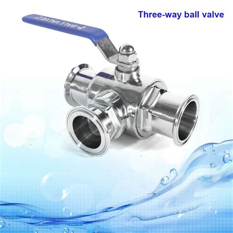 3 Way Ball Valve 2 Inch Sanitary Stainless Sus304 Manual 3 Way Ball