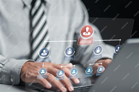Premium Photo Digital Organizational Chart On Laptop