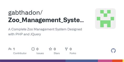 Github Gabthadonzoomanagementsystemphp A Complete Zoo Management