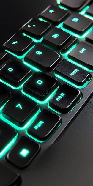 Computer Keyboard With Illuminated Keys Premium Ai Generated Image