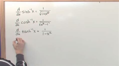 Lesson 4 Inverse Hyperbolic Functions Calculus 2 Tutor Youtube