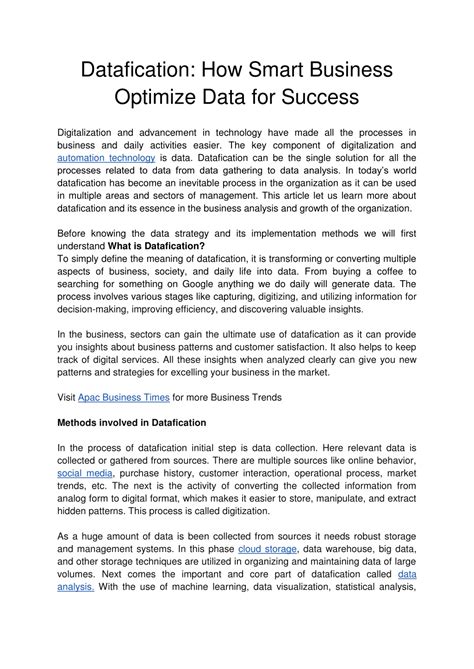 Ppt Datafication How Smart Business Optimize Data For Success Powerpoint Presentation Id