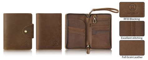 Ringsun Leather Passport Cover For Men Women Rfid