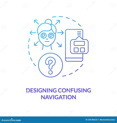 Designing Confusing Navigation Blue Gradient Concept Icon Stock Vector