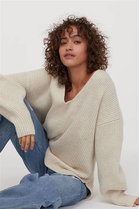 Handm V Neck Wool Blend Sweater