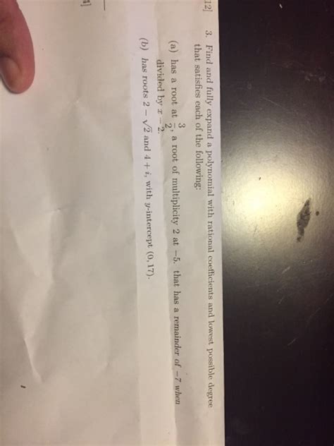 Solved Find And Fully Expand A Polynomial With Rational