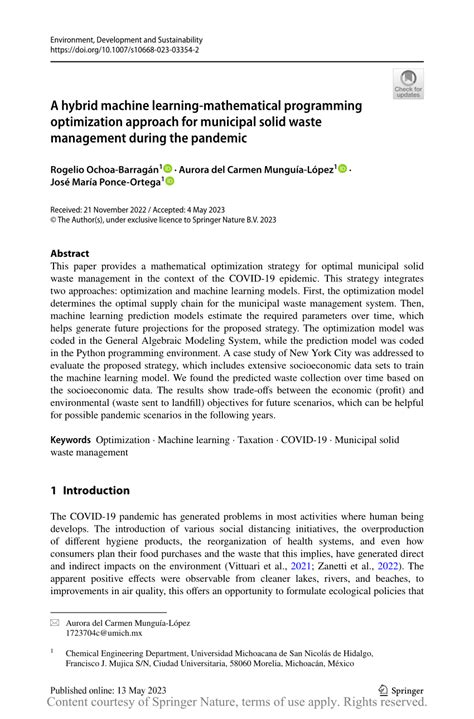 A Hybrid Machine Learning Mathematical Programming Optimization Approach For Municipal Solid