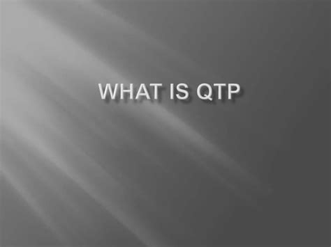 Qtp Presentation Ppt