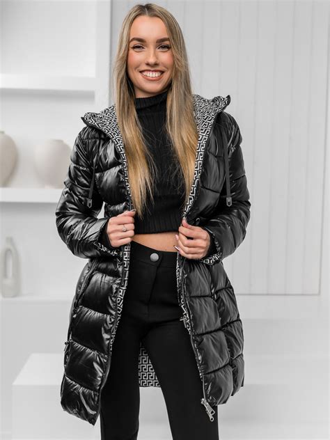 Chaqueta Acolchada Larga Reversible Abrigo De Invierno Con Capucha Para