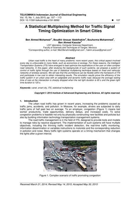 Pdf A Statistical Multiplexing Method For Traffic Signal Timing Optimization In Smart Cities