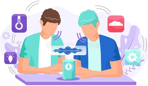 Voice Assistant Smart Speaker Virtual Assistant Sound Robot People Using Voice Controlled