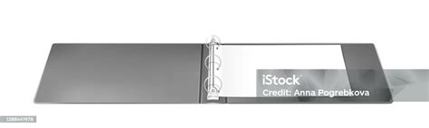 빈 흰색 구멍 펀치 종이 시트 현실적인 벡터 모형회색 3 링 바인더 파일 폴더를 엽니 다 측면 보기 감소 관점 3가지 개체에 대한 스톡 벡터 아트 및 기타 이미지 Istock