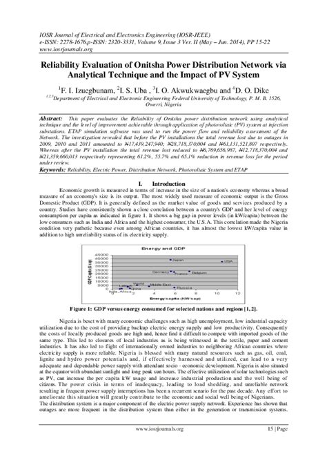 Pdf Reliability Evaluation Of Onitsha Power Distribution Network Via Analytical Technique And