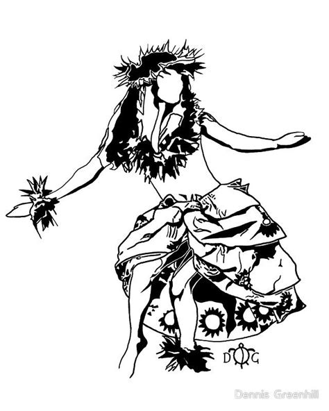 Hula Dancer 3 By Dennis Greenhill Hula Girl Tattoos Hawaiian Tattoo