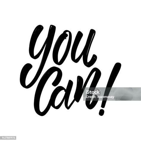 당신은 할 수 있어요 흰색 배경에 글자 문구 포스터 인사말 카드 배너를위한 디자인 요소 벡터 일러스트 레이 션 개념에 대한 스톡 벡터 아트 및 기타 이미지 Istock