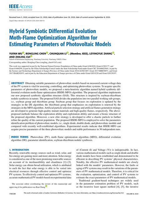 Pdf Hybrid Symbiotic Differential Evolution Moth Flame Optimization Algorithm For Estimating
