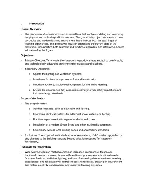 Classroom Renovation Project Proposal Pdf Classroom Accessibility