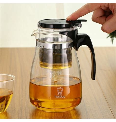 내열 유리 찻주전자 1000ml 꽃 차 세트 주전자 커피 음료 용기 스테인레스 스틸 여과기 티몬