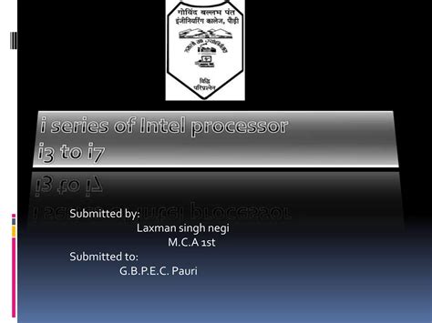 Intel Processor I To I PPT