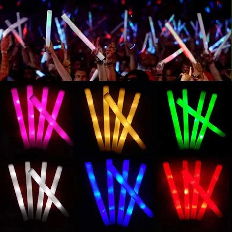 Light Up The Night 30 50 Led Foam Glow Sticks Rave Batons For