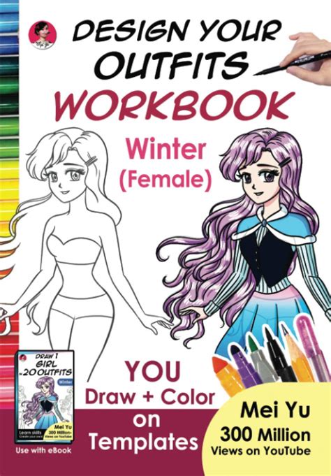 Design Your Outfits Workbook Winter Female Anime Manga