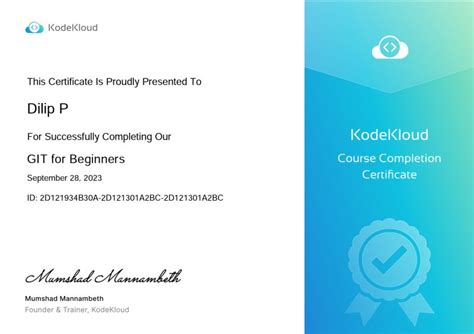 Dilip P On Linkedin Git Versioncontrol Codingjourney Kodekloud Certificatecomplete