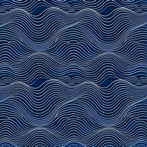 Seamless Tile Pattern Of Repeating Waves On A Deep Sea Blue Background