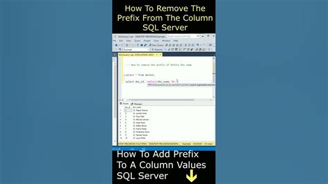 How To Remove Prefix From The Column Values Sql Server Youtube