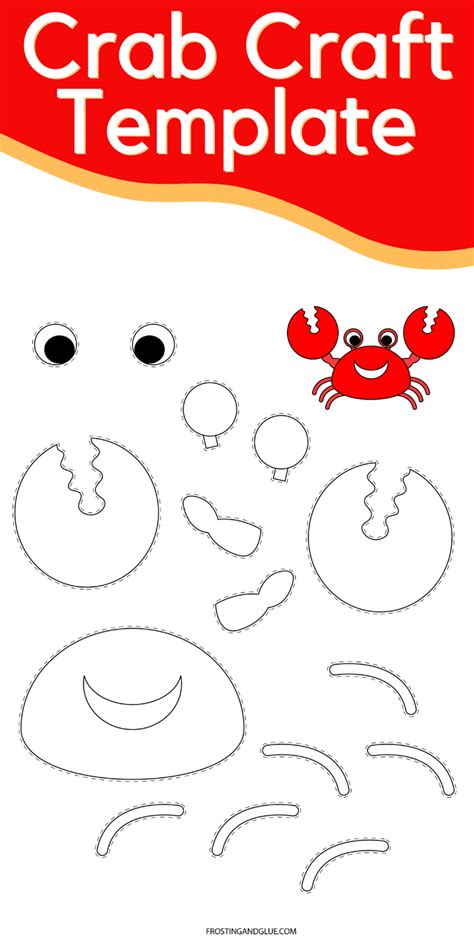 Cute And Easy Crab Craft Template Free Template Frosting And Glue
