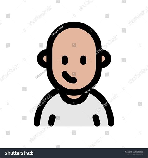 Editable Person Clean Shaved Bald Head Stock Vector Royalty Free Shutterstock
