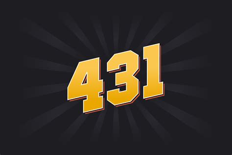Number 431 Vector Font Alphabet Yellow 431 Number With Black