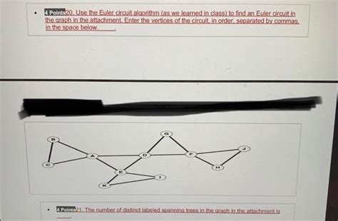 Solved 4 Points20 Use The Euler Circuit Algorithm As We