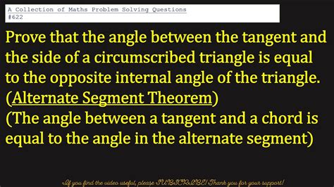 Proof Of Alternate Segment Teorem Circle Proofs Gcse Igcse