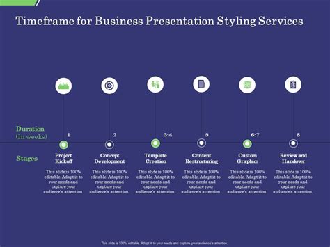 Business Proposal Timeframe For Business Presentation Styling Services