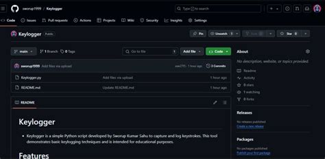 🛠️ Introducing My Keylogger Project A Simple Keystroke Logging Tool 🛠️ Sworup Kumar Sahu