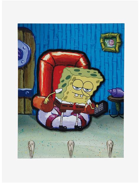 Spongebob Squarepants Head Out Key Hook Wood Wall Art In 2021 Wood Wall Art Spongebob Wall Art