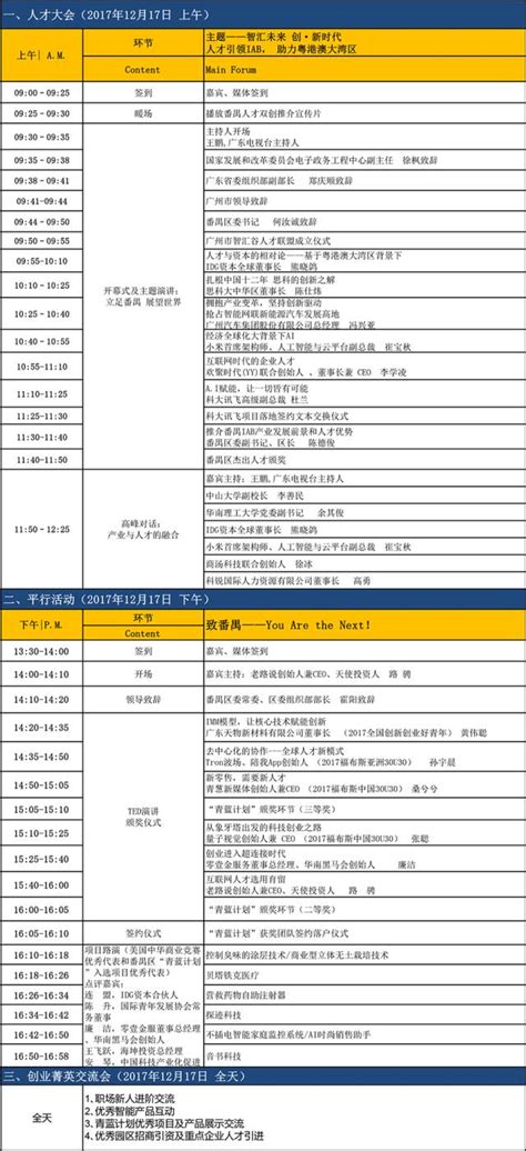 小谷围人才峰会 会议日程抢先看！