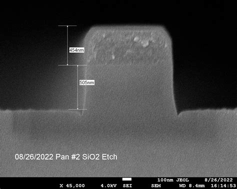Test Data Of Etching Sio2 With Chf3 Cf4 Ucsb Nanofab Wiki