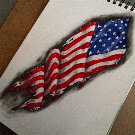 Realistic American Flag
