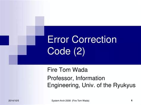 PPT Error Correction Code 2 PowerPoint Presentation Free Download ID 5179108