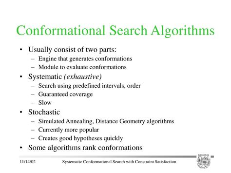 Ppt Systematic Conformational Search With Constraint Satisfaction