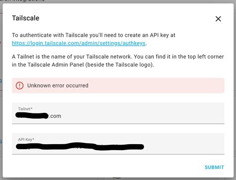 Tailscale Integration Configuration Fails With Unknown Error · Issue 64639 · Home Assistant