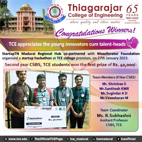 Tce Thiagarajarcollegeofengineering Tcemadurai Csbsdept