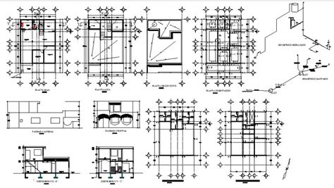 Elevation Section And Floor Plan Of Building Drawing In Autocad