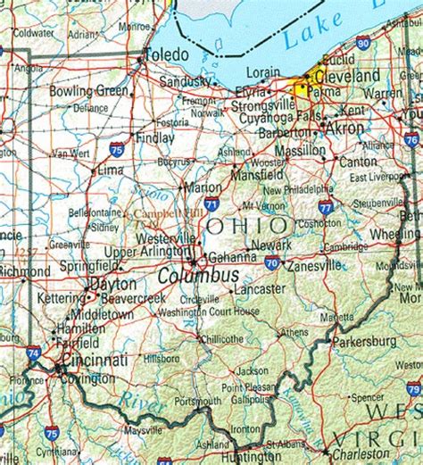 Ohio State Road Map Printable Map