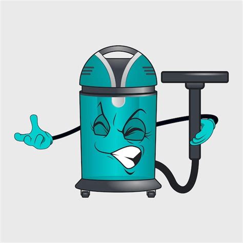 Premium Vector Vacuum Cleaner Cartoon Character With Facial Expression