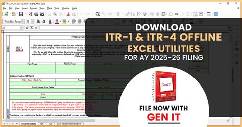 Itr 1 And Itr 4 Excel Utilities Ready For Ay 2025 26 Filing