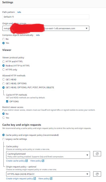 Amazon Web Services Cloudfront Origin Is Not Able Connect To Second Behaviors Stack Overflow