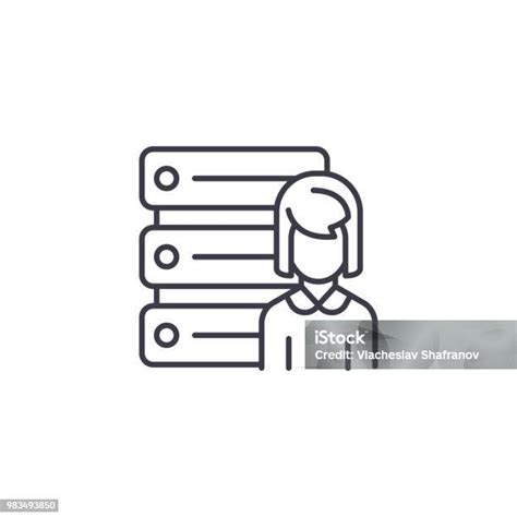 Hr 데이터베이스 선형 아이콘 개념입니다 Hr 데이터베이스 선 벡터 기호 상징 그림 데이터베이스에 대한 스톡 벡터 아트 및 기타 이미지 데이터베이스 아이콘 채용